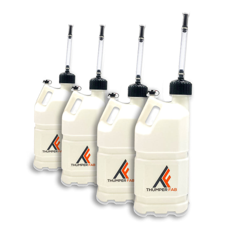 Thumper Fab 5 Gallon Utility Jug with Filler Hose (Yellow) - 4 Pack